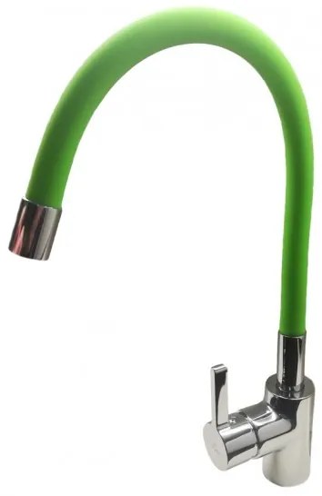 BELAGGIO TRIX 1008Z Kuchyňská vodovodní baterie s flexi zeleným ramínkem, CHROM/ZELENÁ