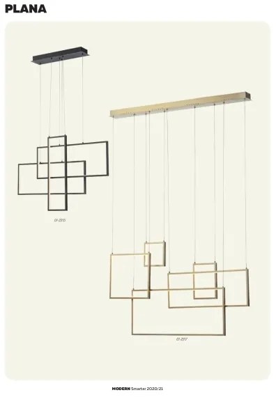 Redo 01-2317 - LED Stmívatelný lustr na lanku PLANA LED/80W/230V zlatá