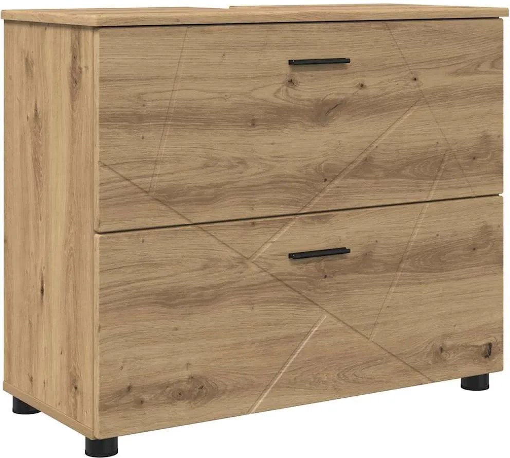 Sada koupelnového nábytku 2 ks Artisanový dub 76,5 x 35 x 64 cm 3393022