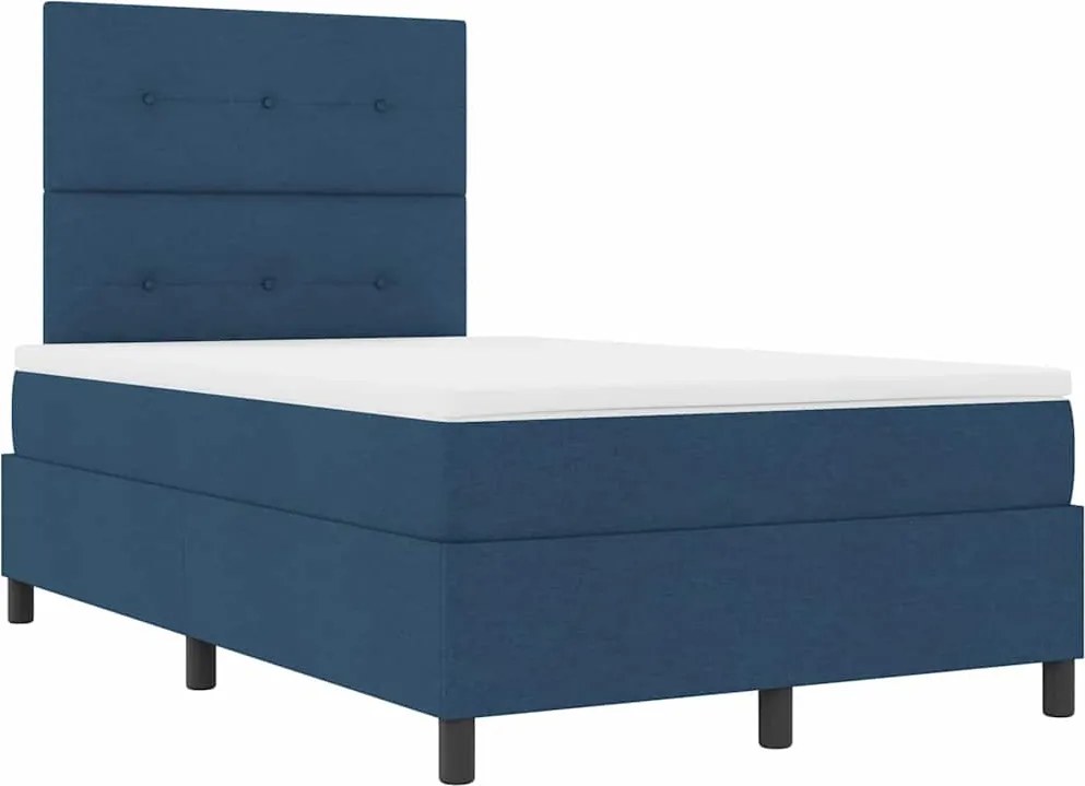 Postel s boxspringem s čelo Modrá 120 x 190 cm textil 3339377