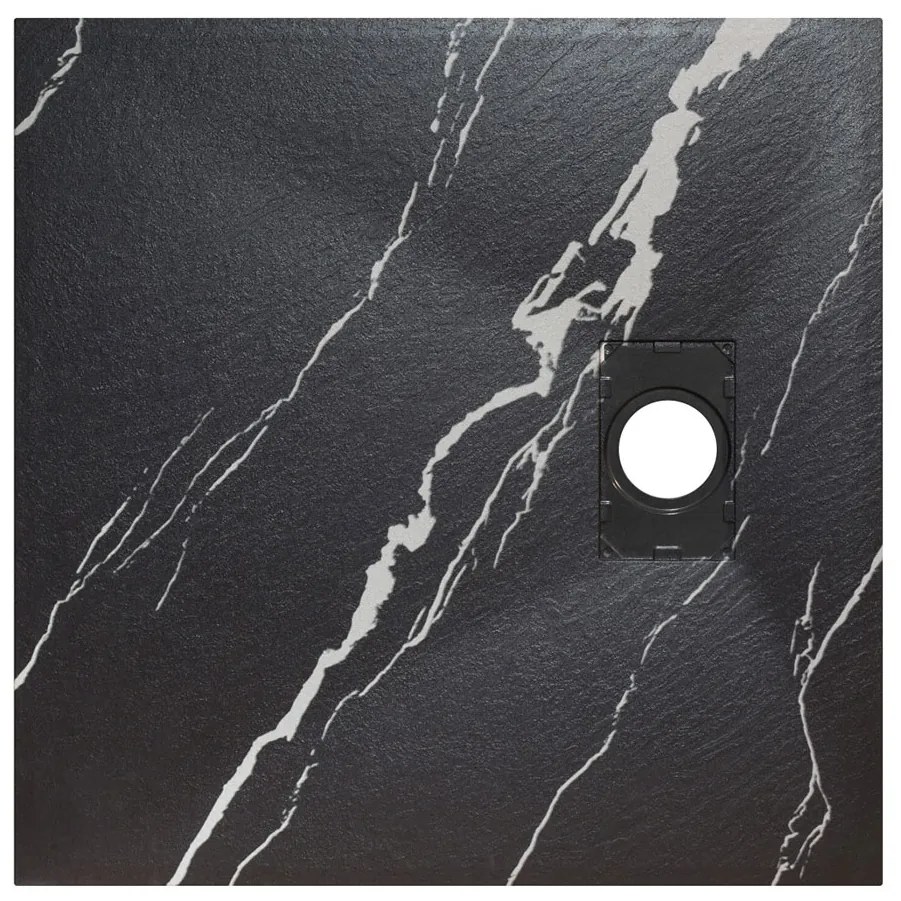 Besco Čtvercová sprchová vanička z SMC kompozitu VEXO MARBLE BLACK SQ 80x80 (90x90) Rozměry (cm): 80x80