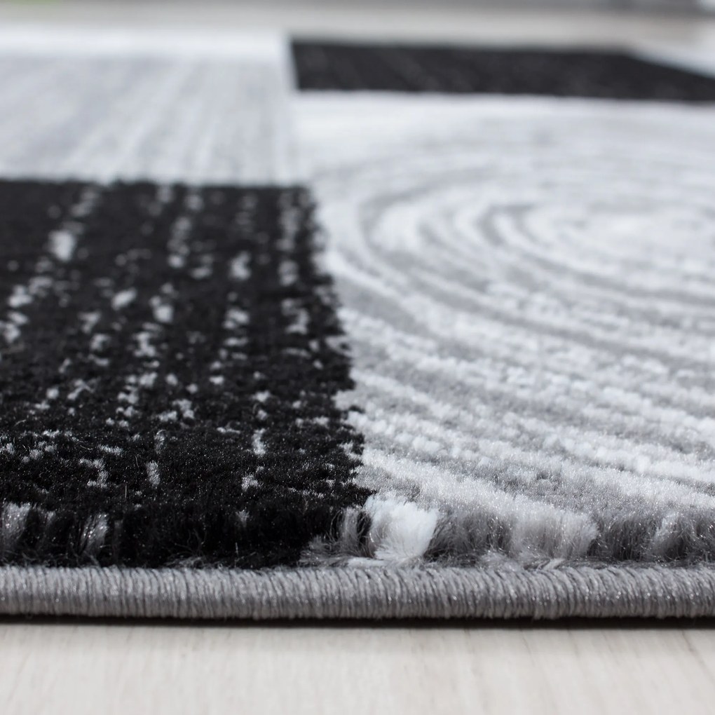 Ayyildiz, Kusový koberec Parma 9220 black, 80x300, šedá, chodba / předsíň