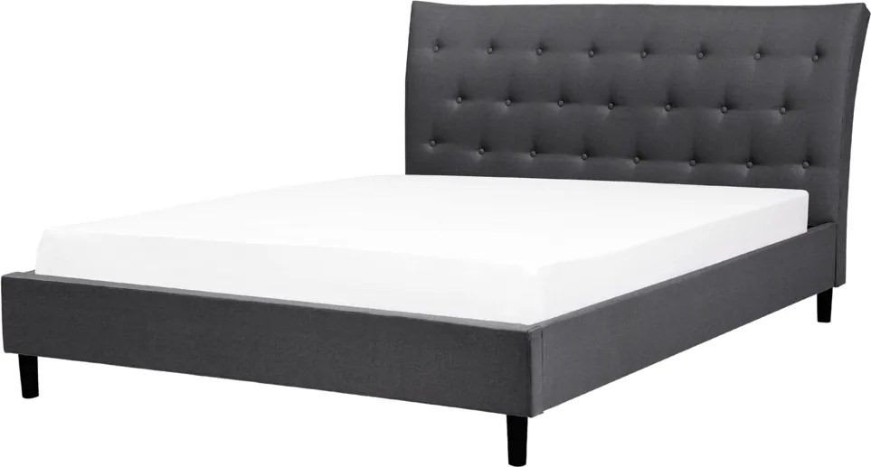 Tmavě šedá čalouněná postel Chesterfield 160x200 cm - SAVERNE