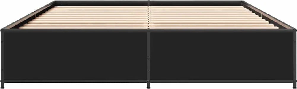 Rám postele černý 135 x 190 cm kompozitní dřevo a kov 3279857