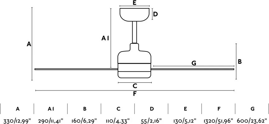 FARO NU 33721 52“ matná bílá/matná bílá Reverzní stropní ventilátor