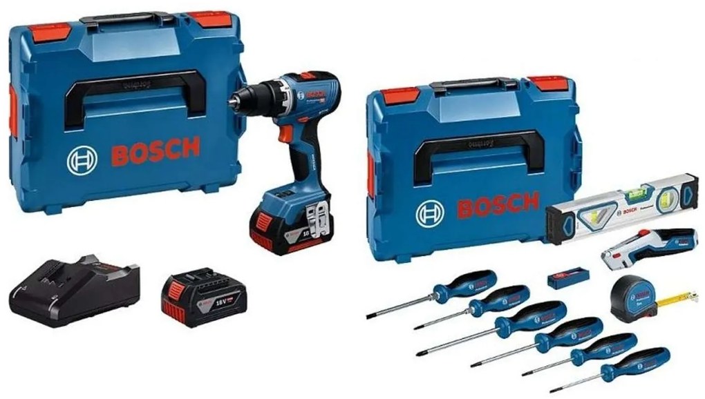 Bosch - 18V AKU vrtací šroubovák GSR 18V-65, s příslušenstvím, 2x aku 5,0 Ah Li-Ion, nabíječka 0615A5007K