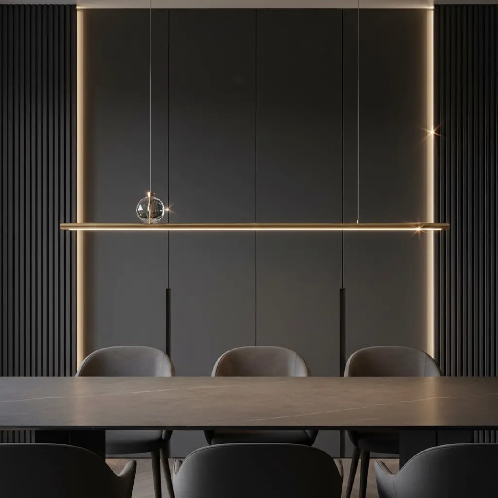 Toolight Toolight, LED stropní svítidlo 90cm, APP1778-CP, zlatá matná, OSW-04056