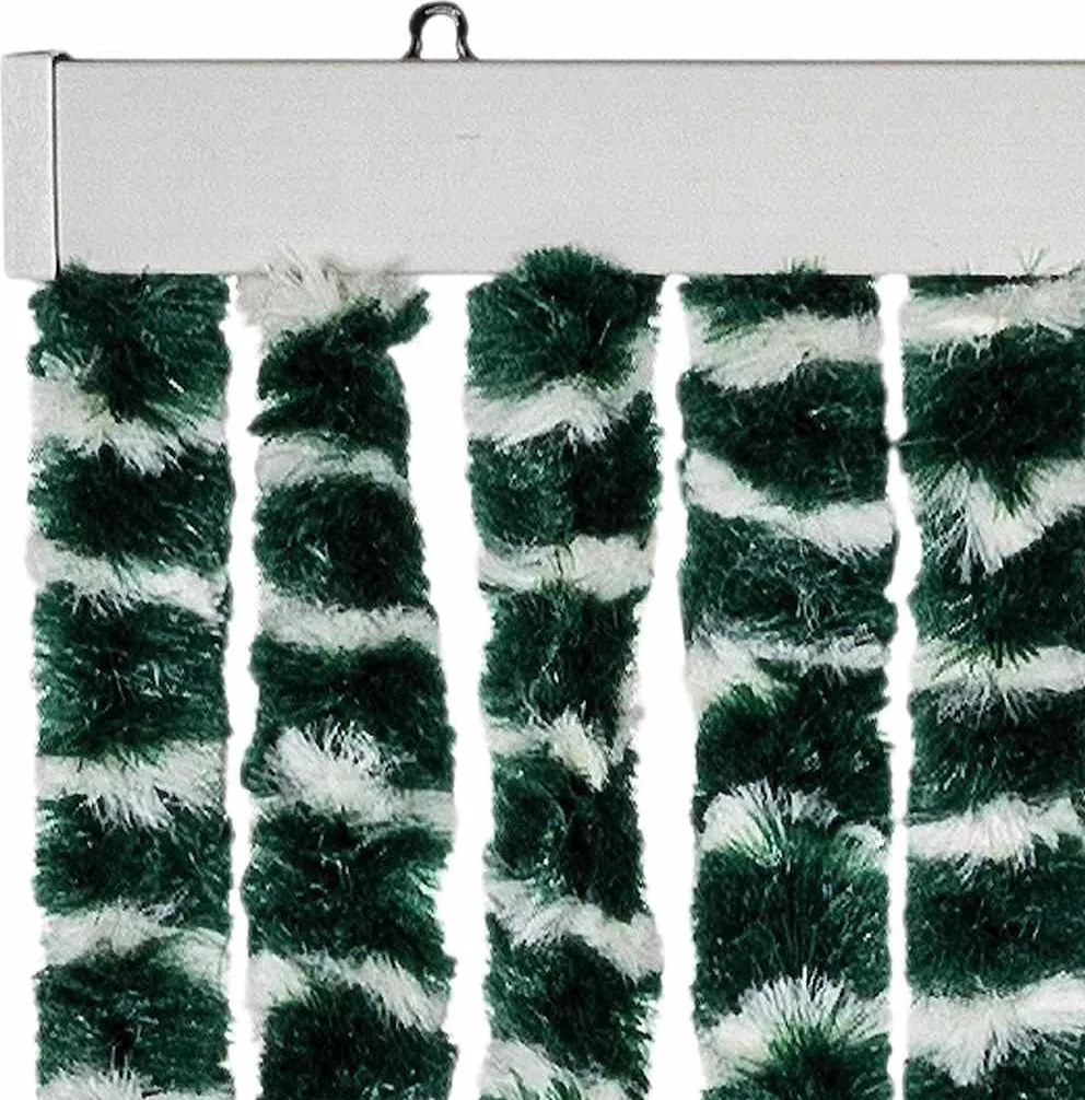 Závěs proti hmyzu zeleno-bílý 90 x 220 cm Chenille 325446