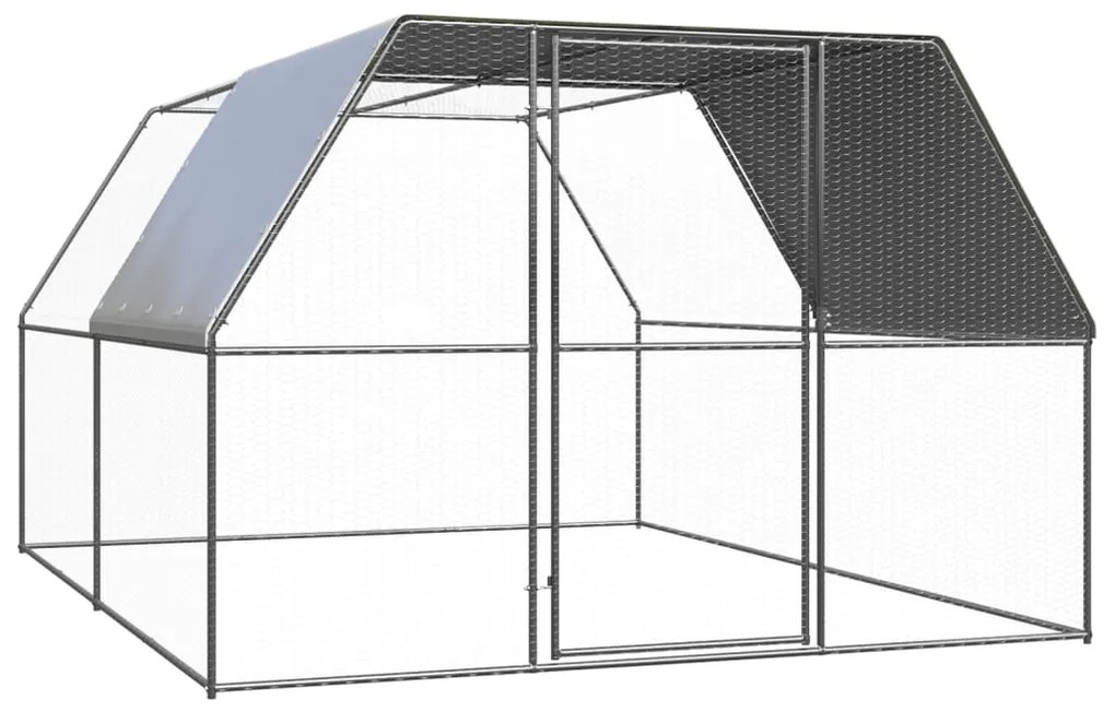 Venkovní klec pro kuřata 3 x 4 x 2 m pozinkovaná ocel 3089324