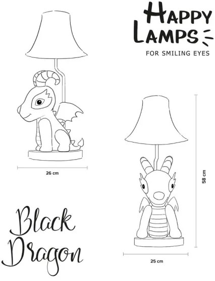 Happy Lamps - LED Dětská stolní lampa DRAGON LED/5,4W/230V drak