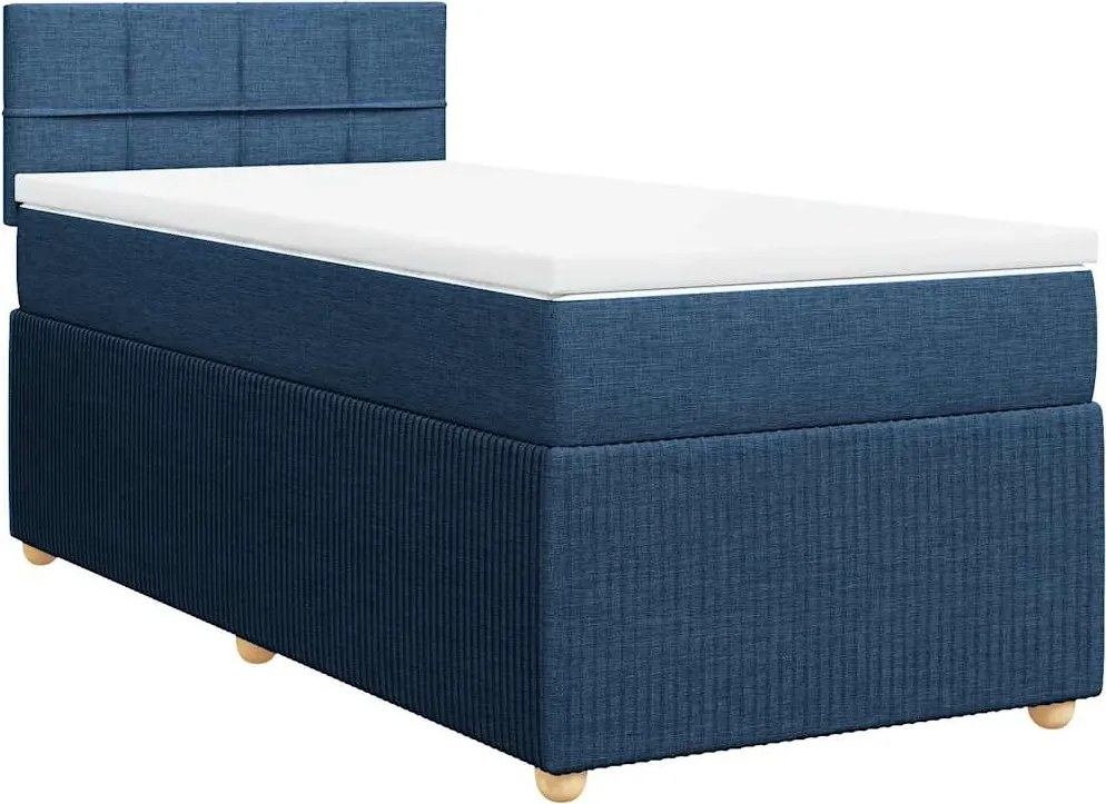 Box spring postel s matrací modrá 80x200 cm textil 3289589