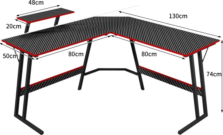Herní stůl BG02 černý 130 cm