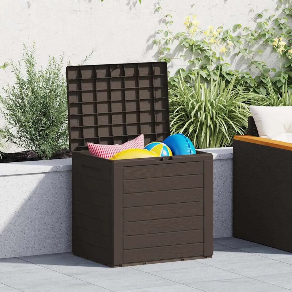 Zahradní úložný box hnědý 58,5 x 46 x 55 cm polypropylen 152194