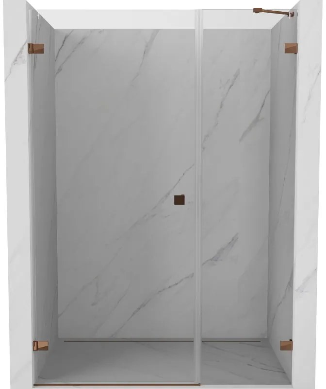 Mexen Lunar-B sprchové dveře výklopné levé 110 cm, transparentní, růžové zlato - 832S-110-050-60-00-L