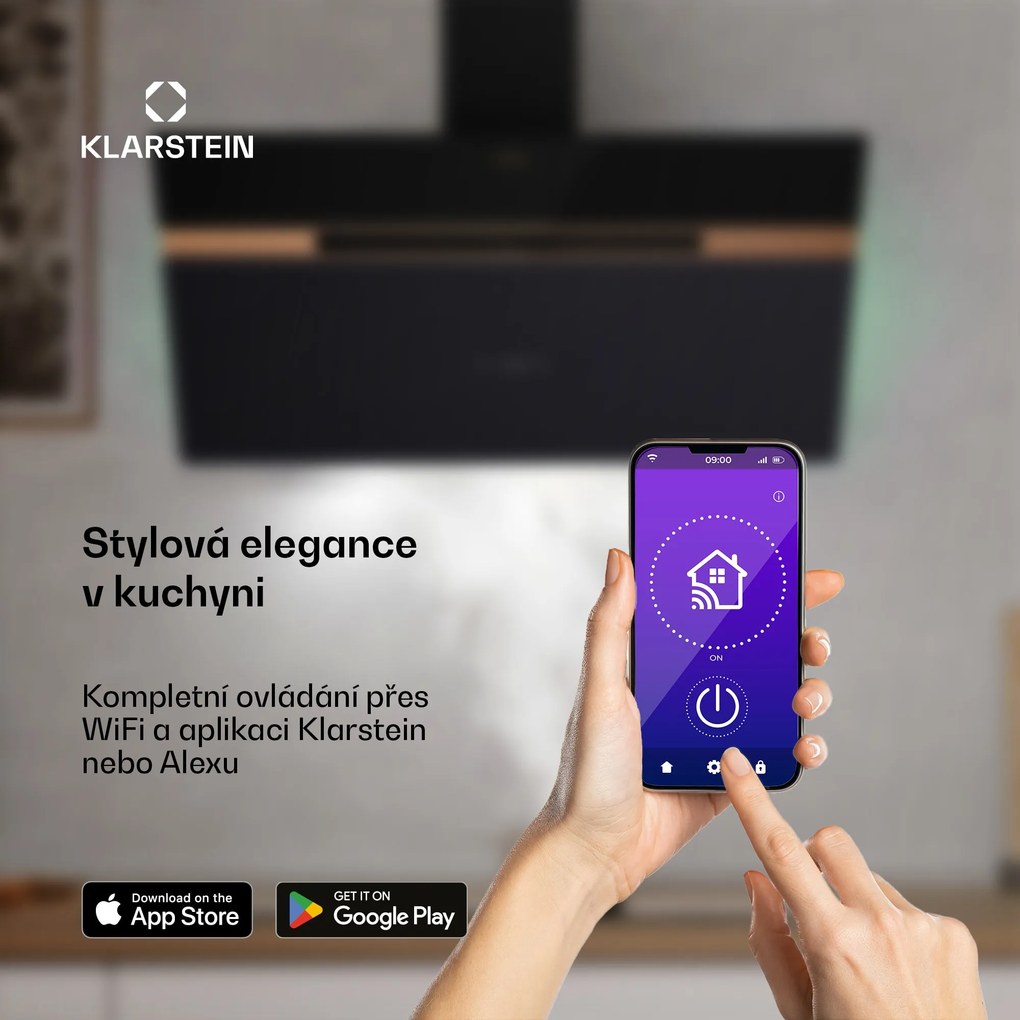 Klarstein Alina digestoř | 90 cm | 689 m³/h | Tichá | A++