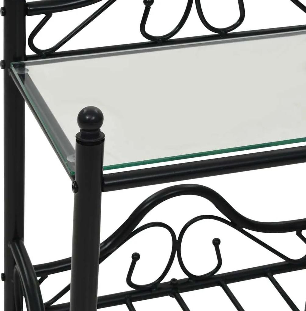 vidaXL Noční stolek z oceli a tvrzeného skla 45 x 30,5 x 60 cm [246726] Barva: Bílá