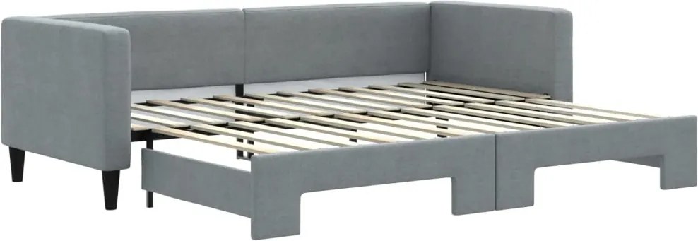 Válenda s přistýlkou světle šedá 80 x 200 cm textil 3196573