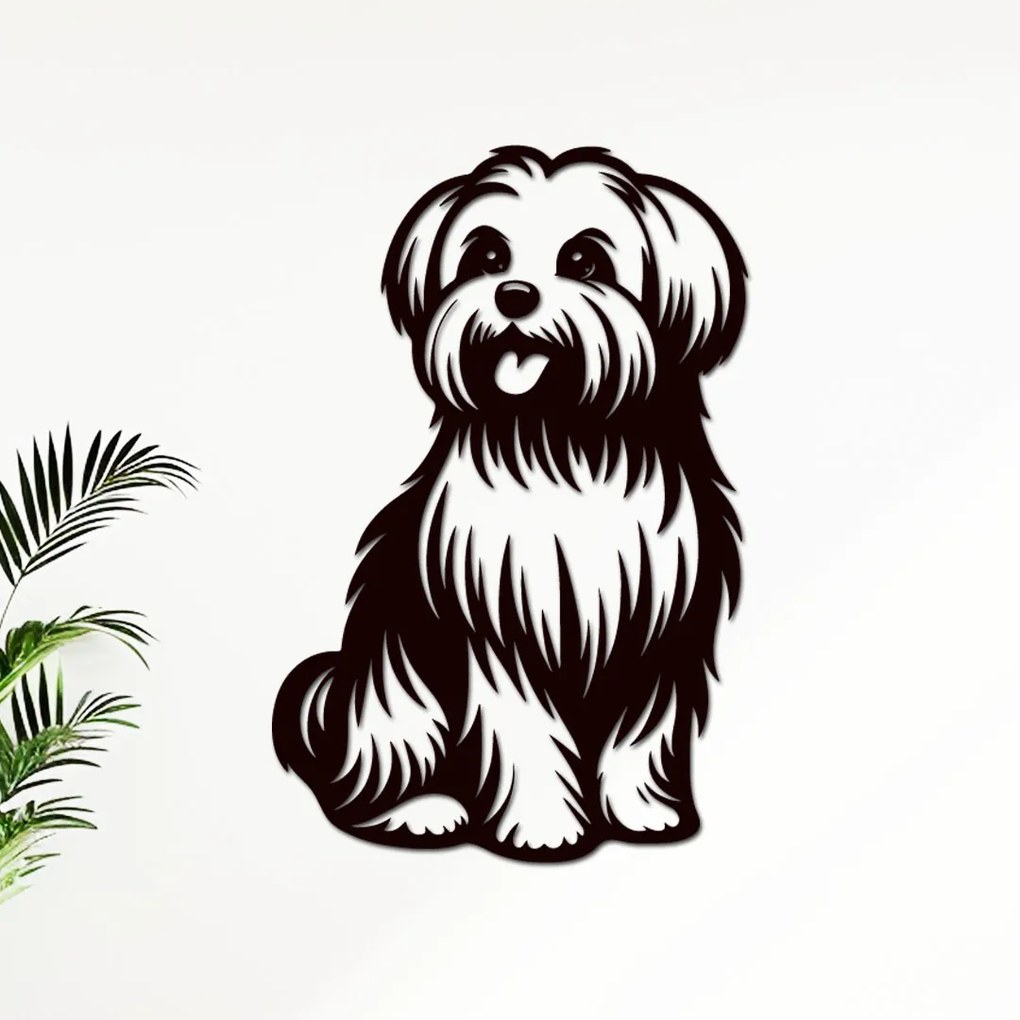 dřevo života Dřevěný obraz Maltézského psíka Zvolte rozměr (cm): 52x80, Zvolte barvu dekoru: Javor