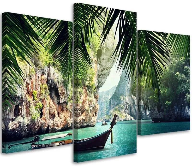 Gario Obraz na plátně Tropical bay - 3 dílný Rozměry: 60 x 40 cm