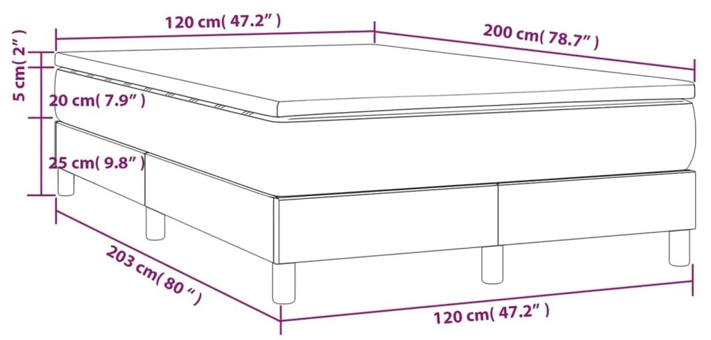 Box spring postel s matrací tmavě modrá 120 x 200 cm samet,  3144325