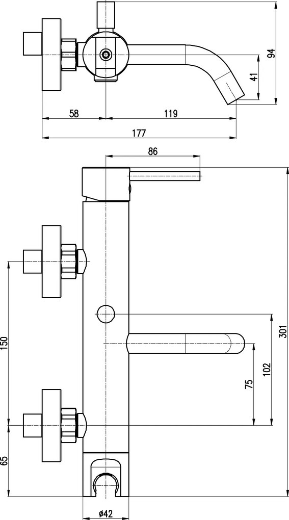 Slezák - RAV Vanová baterie SEINA - SE955.5ZRK, Růžové zlato kartáčovaná