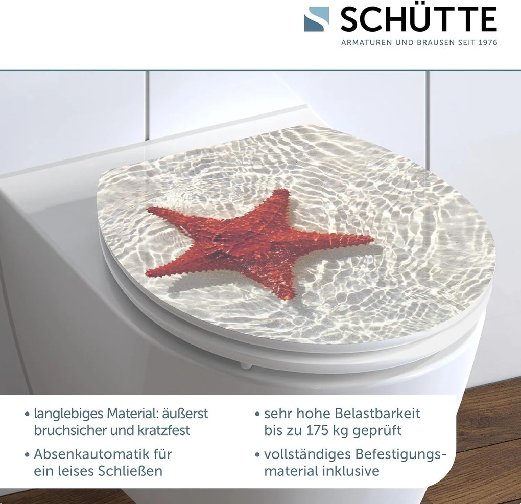 Eisl Sanitär WC prkénko MDF Soft Close Red Starfish High Gloss 80541