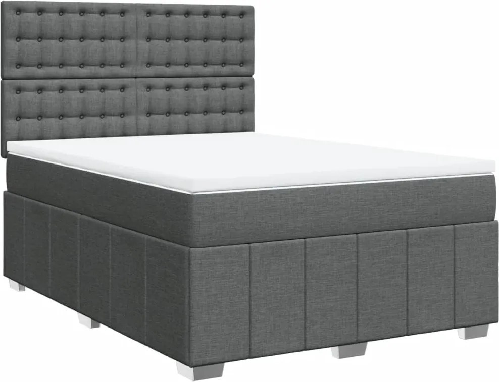 Box spring postel s matrací tmavě šedá 160x200 cm textil 3291734