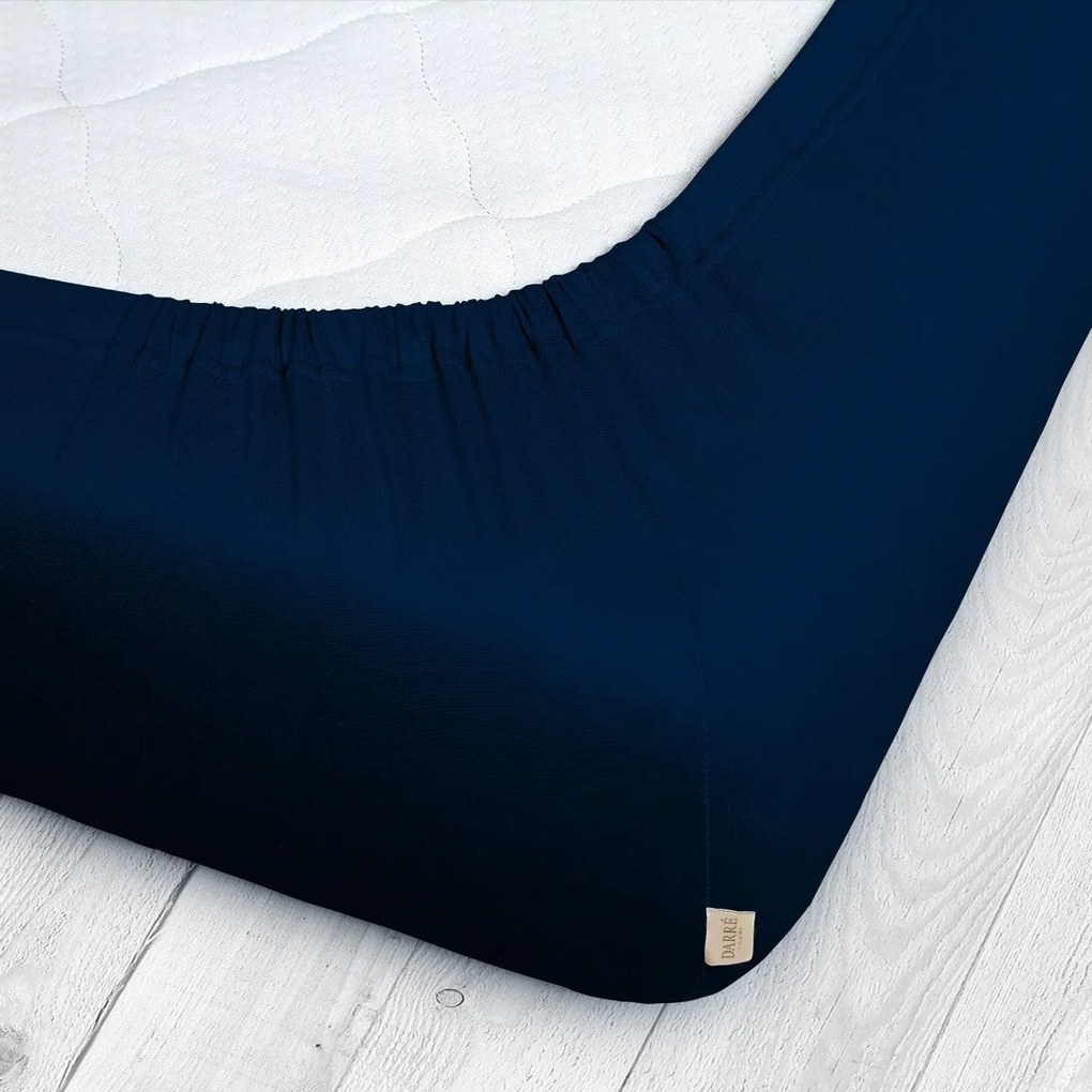 Jersey prostěradlo tmavě modré na výšku matrace do 20 cm Velikost: 160 x 200