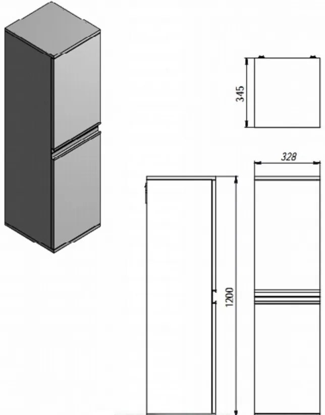 Lavedo Savona 120 závěsná nízká koupelnová skříňka