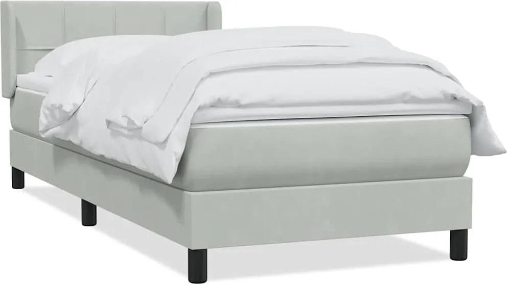 Box Spring Postel s matrací Světle šedá 90x220 cm Samet 3318141