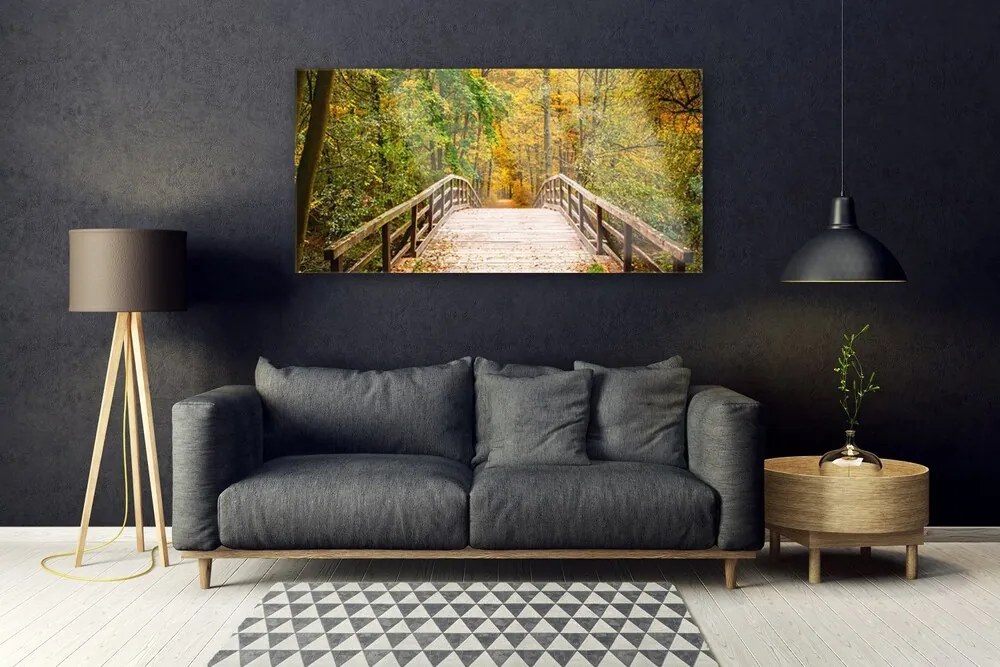 akrylový obraz Les Most Architektura 120x60 cm