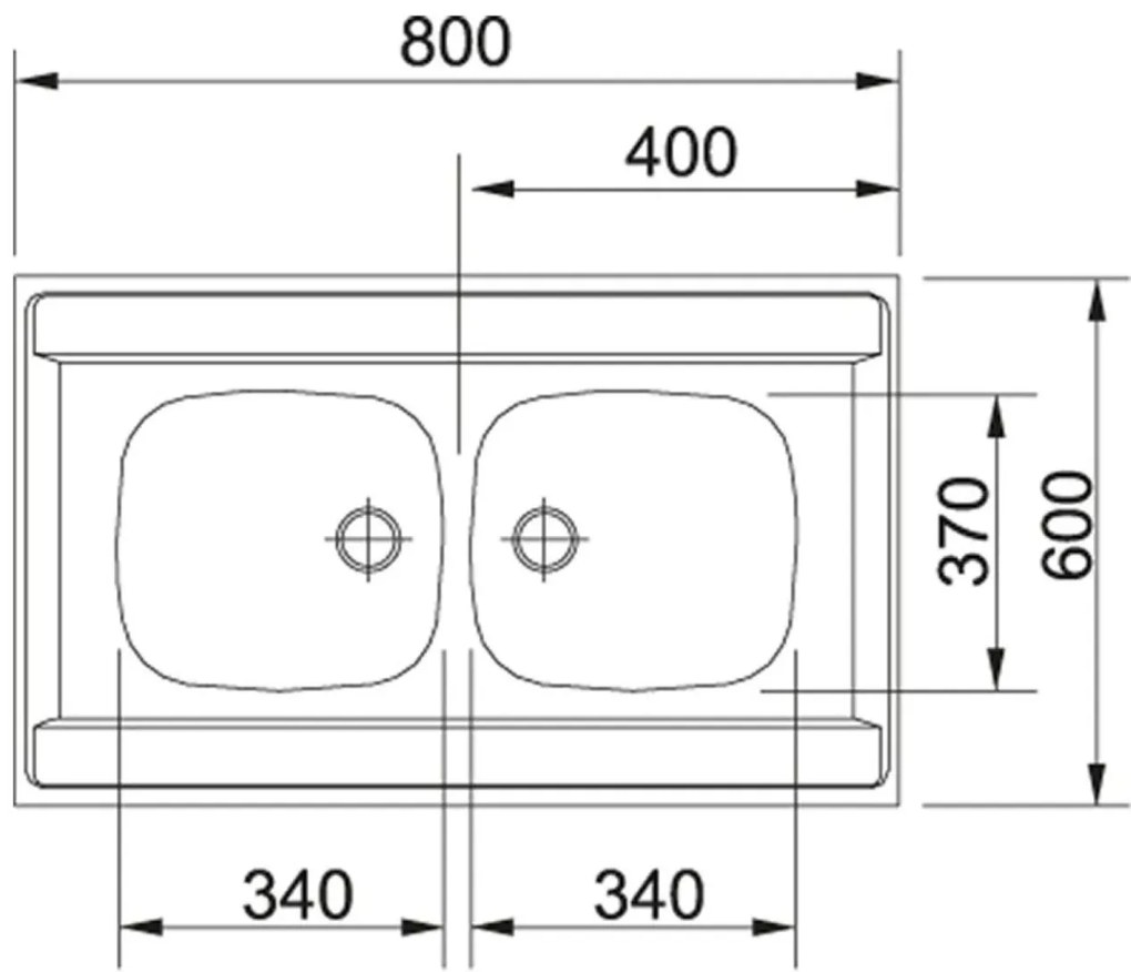 Kuchyňský dřez dvoukomorový 80x60cm