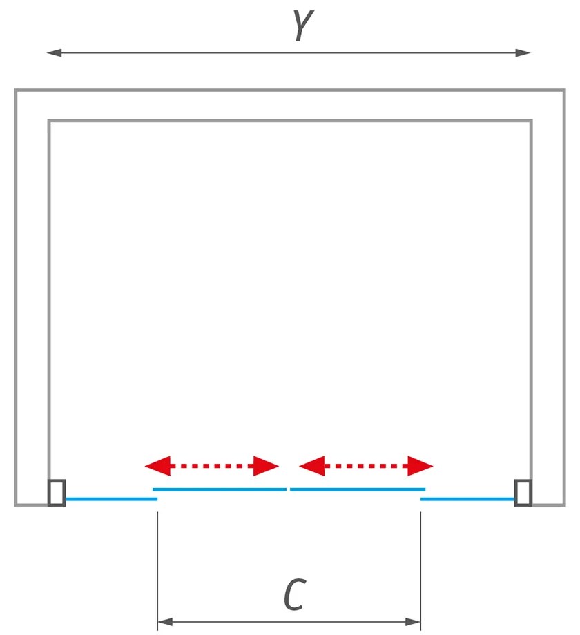 Roth LLD4/1300 sprchové dveře posuvné 130 x 190 cm 574-1300000-00-02 brillant / transparent