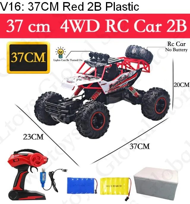 Offroad auto na dálkové ovládání, více variant Varianta: V16: 37CM Red 2B Plastic (plast)