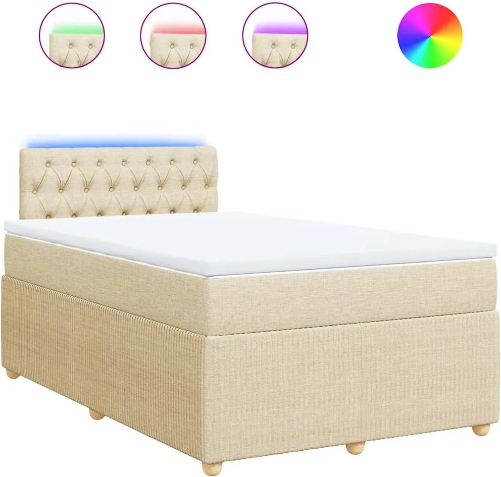 Box spring postel s matrací krémová 120x190 cm textil 3289707