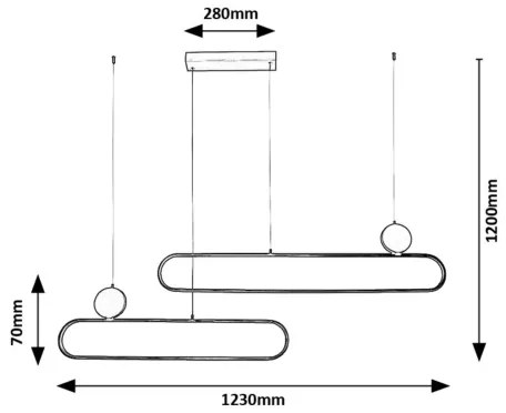 Rabalux 72268 - LED Lustr na lanku CIRCADO 2xLED/24W/230V 3000K