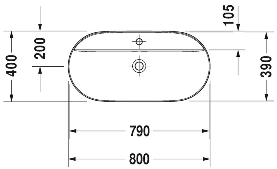 Duravit Luv- Umyvadlová mísa, 80x40 cm, bílá 0380800000