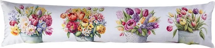 Polštář proti průvanu KVĚTINY V TRUHLÍKU 20 x 90 cm