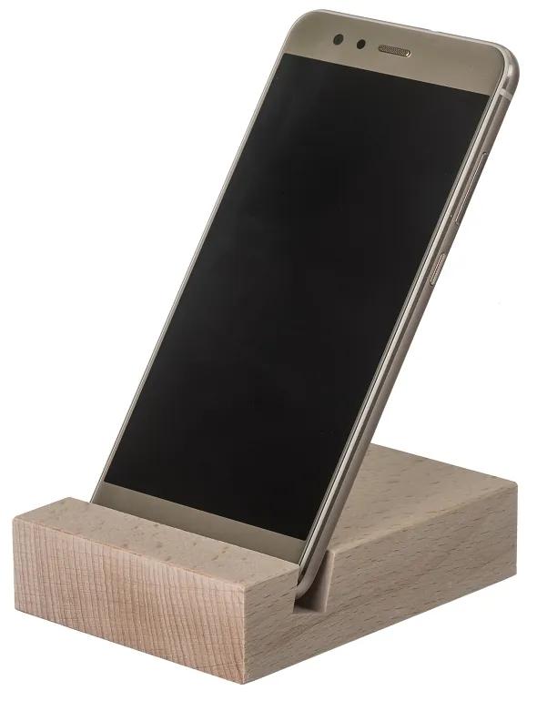 ČistéDřevo Dřevěný stojánek na mobil plochý