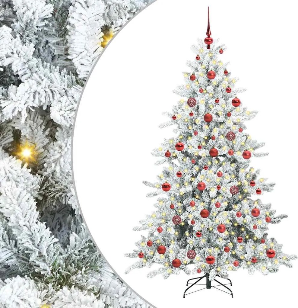 Umělý Skládací Vánoční Strom s stojanem Bílá 180 cm PVC a ocel 3397718