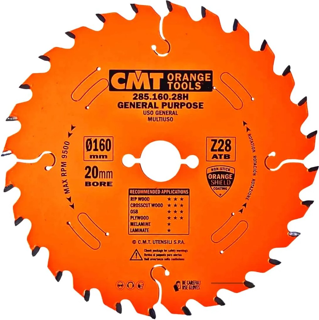 CMT Industrial Pilový kotouč pro podélné a příčné řezy D160x2,2 d20 Z28 HW Odhlučněný
