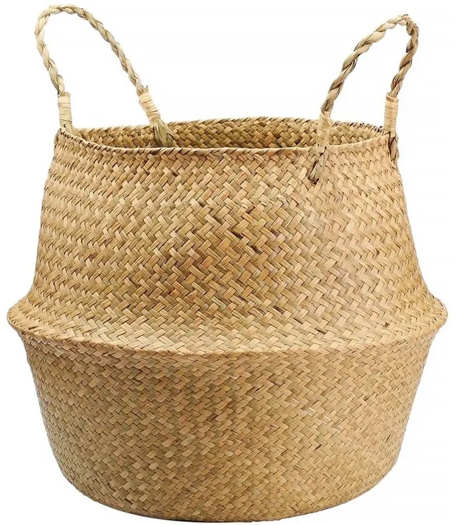 Tutumi, pletený přírodní koš ve stylu Boho 381180B, hnědá, HOM-06661