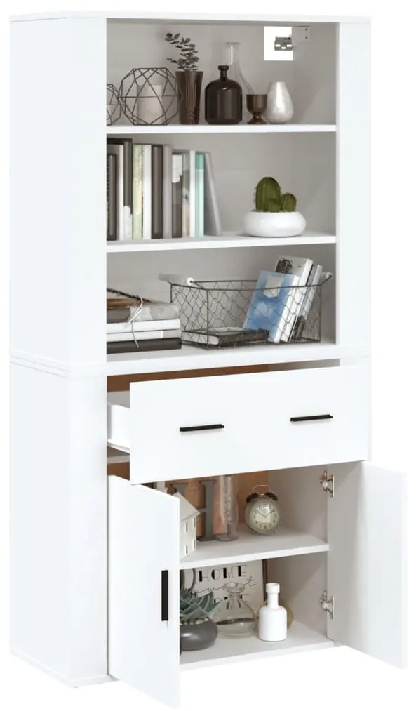 Skříň highboard bílá kompozitní dřevo