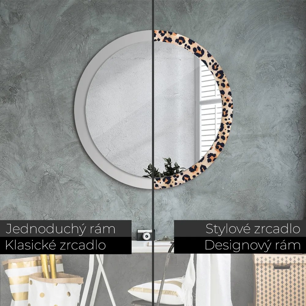 Kulaté dekorativní zrcadlo Divoký vzorec fi 90 cm