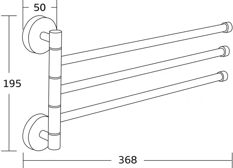 Mexen příslušenství, držák na ručníky, otočný, zlatá, 7039243-50