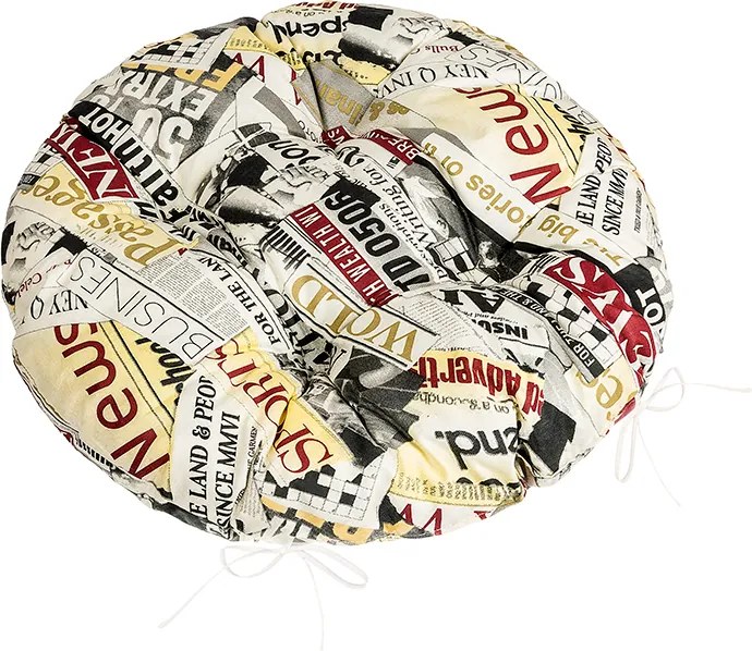 Bellatex Sedák Adéla prošívaný kulatý Červená,Černá,Bílá 40 cm, (průměr)