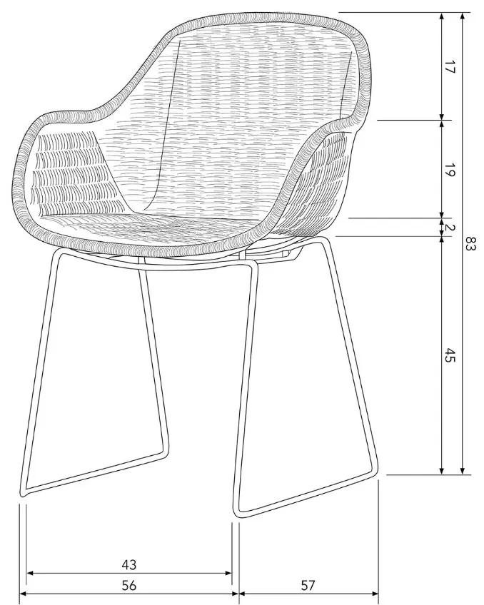 Hoorns Hnědá ratanová zahradní židle Wolly