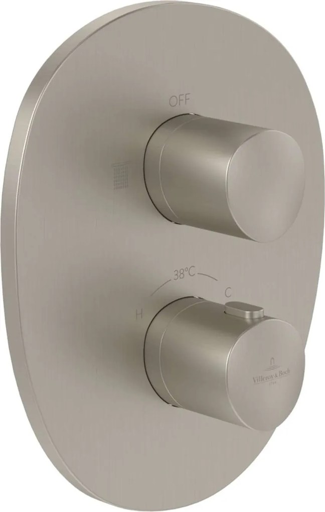 Villeroy & Boch Antao - Termostatická sprchová baterie pod omítku, s tělesem, matný kartáčovaný nikl TVS11100100064