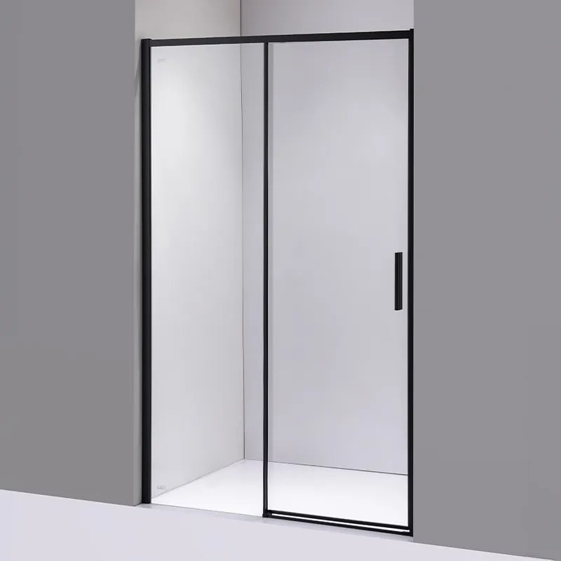 BPS-koupelny Posuvné sprchové dveře PD-NOB HYD-5171 100 cm černá/transparent pro instalaci do niky - bez vaničky