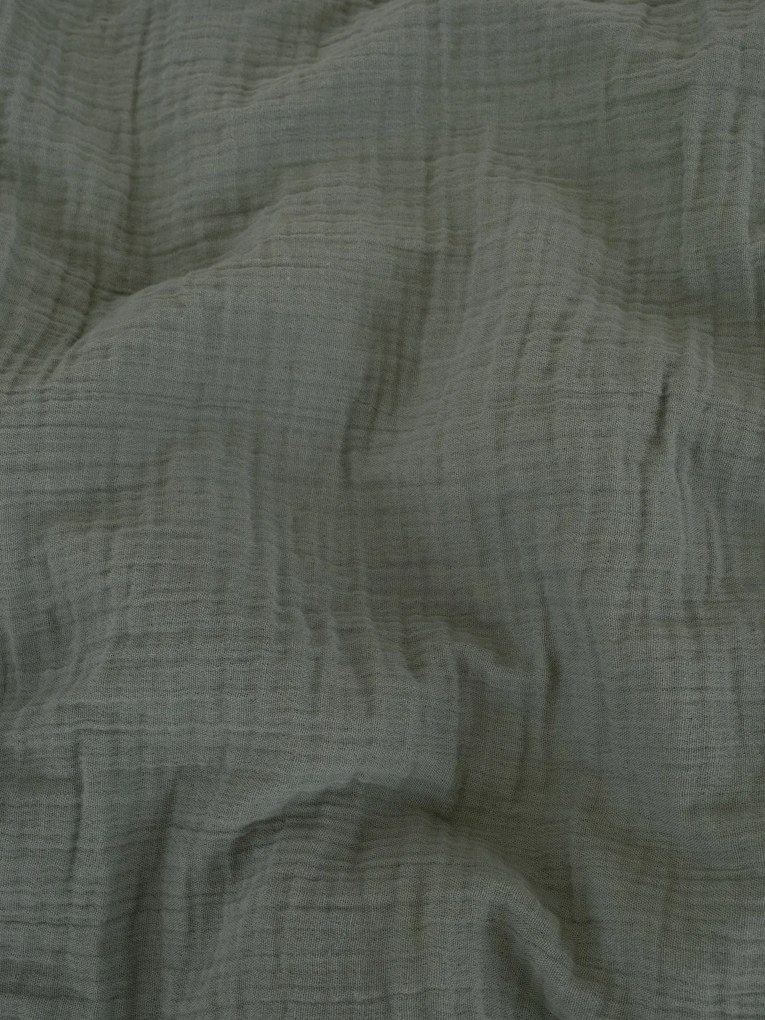 MK Lůžkoviny Prodloužené mušelínové povlečení - Alexia Duo olivová/přírodní 140 × 220 cm, 70 x 90 cm